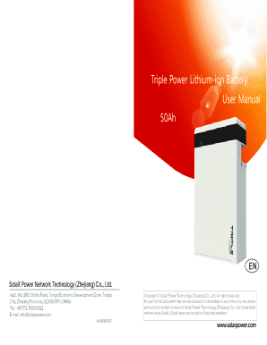Fillable Online SolaX Power Triple Power T-BAT PACK-HV User Manual Fax ...