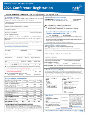 Fillable Online 2024 Conference Registration Form Fax Email Print ...