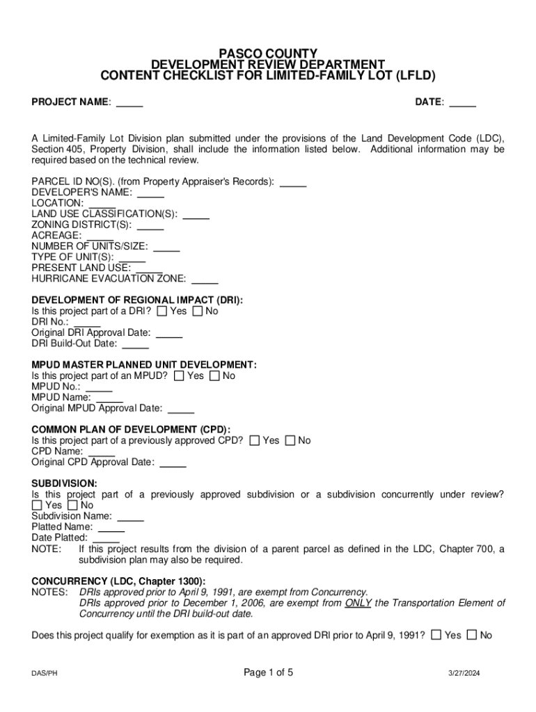 Fillable Online A Limited-Family Lot Division plan submitted under the ...