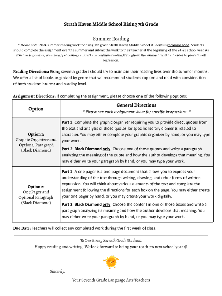 Fillable Online Summer Math / Rising 7th Grade Fax Email Print - pdfFiller