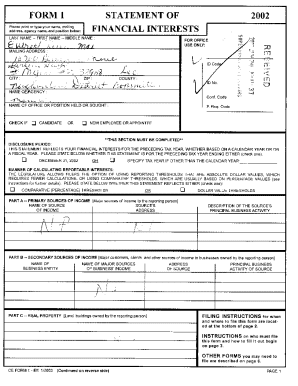 Fillable Online docs lee Form 1 - Statement of Financial Interests (PDF ...