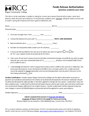 Fillable Online 24-25 Funds Release Authorization Fax Email Print - pdfFiller