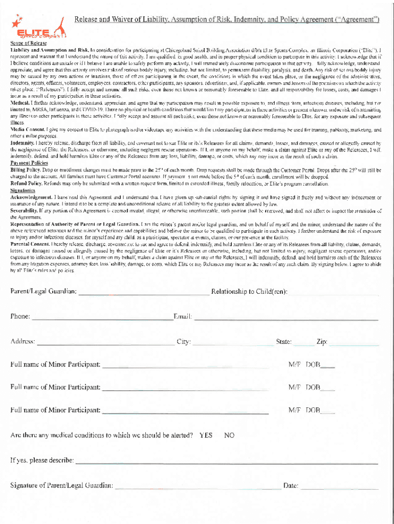 Fillable Online Statement of Voluntary Consent Release and Waiver of ...