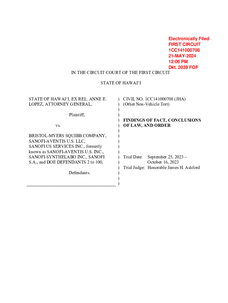 Fillable Online in the circuit court of the first circuit Fax Email ...