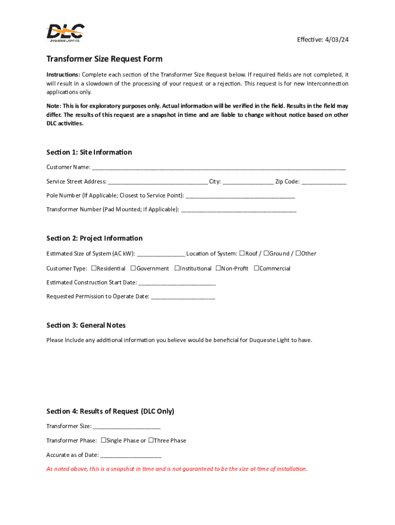 Fillable Online Electric Service Request (ESR) Form Fax Email Print - pdfFiller