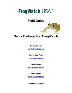Fillable Online Santa Barbara Zoo FrogWatch Fax Email Print - pdfFiller