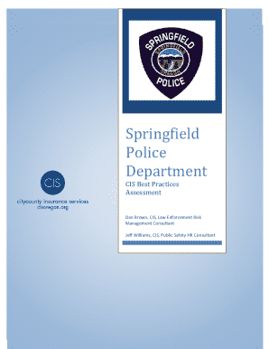 Fillable Online Springfield Police Department. CIS Best Practices ...