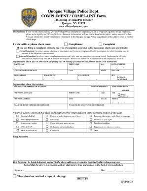 Fillable Online Compliments & Complaints Form Fax Email Print - pdfFiller