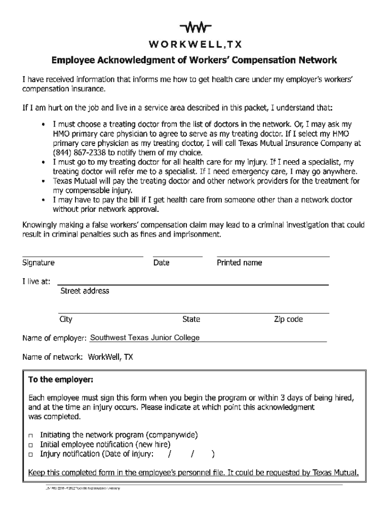 Fillable Online texas-star-network-acknowledgement-english-a. ... Fax ...