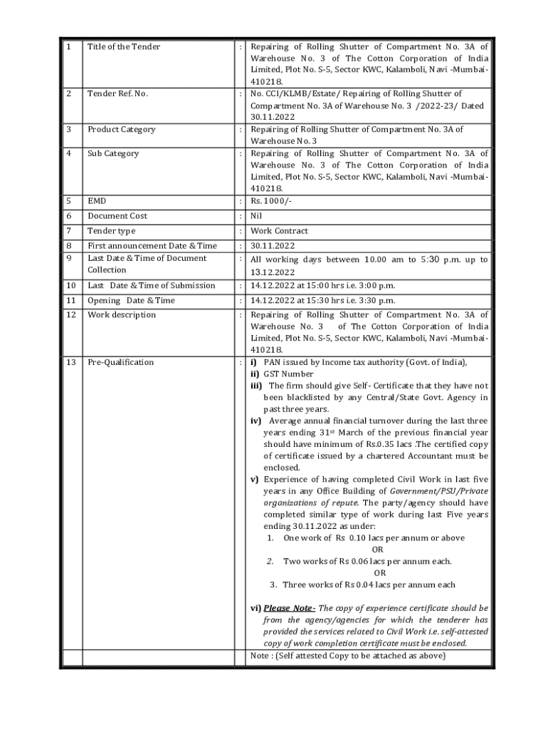 Fillable Online : Repairing of Rolling Shutter of Compartment No Fax Email Print - pdfFiller