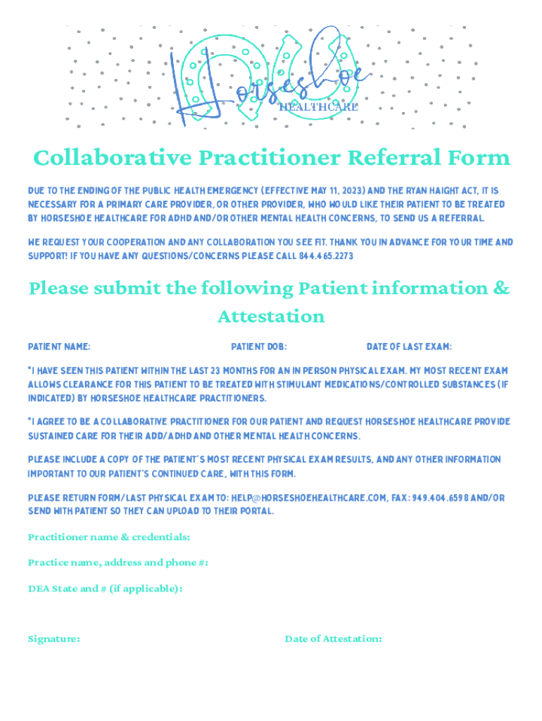 Fillable Online HH FINAL Collab Practitioner Referral Form Fax Email Print - pdfFiller