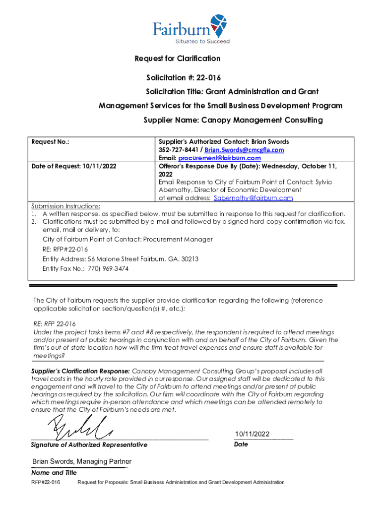 Fillable Online SPD-EP010 Request for Clarification Fax Email Print ...