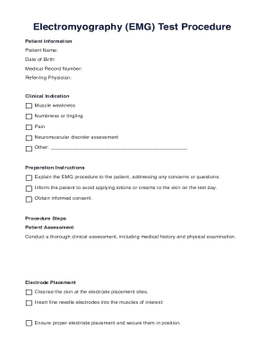 Fillable Online Electromyography Test PDF. Discover the power of ...