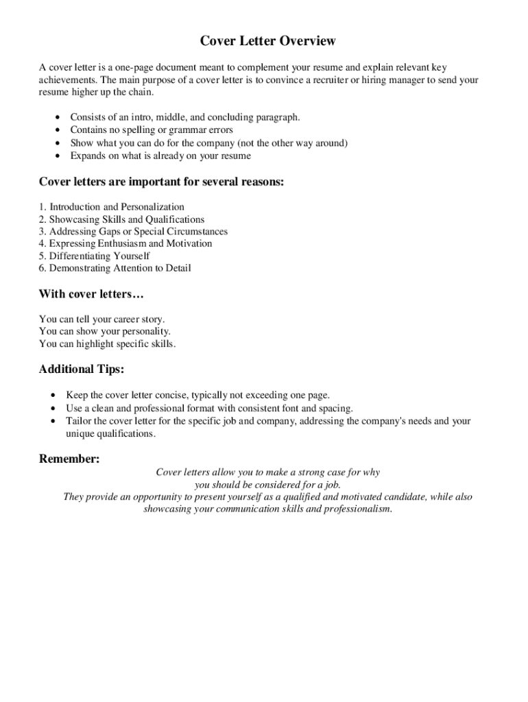 Fillable Online What is a Cover Letter? Definition & Examples Fax Email ...