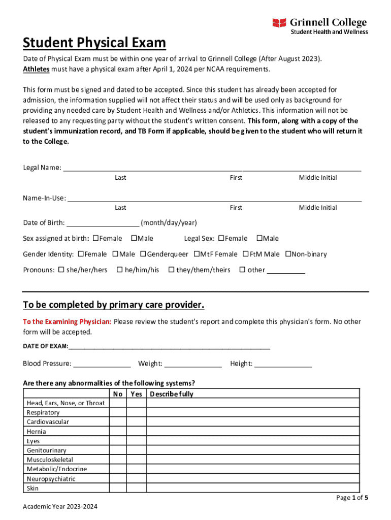 Fillable Online Student Health Record. NSO Student Health Record Fax ...