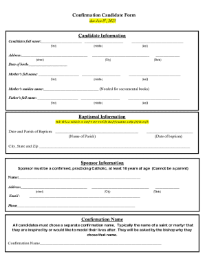 Fillable Online Candidate Option Confirmation Form Fax Email Print ...