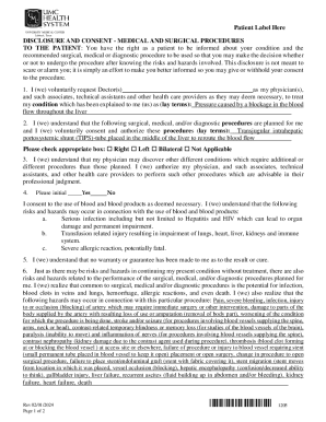 Fillable Online my condition which has been explained to me (us) as ...