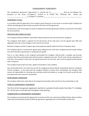 Fillable Online Consignment Agreement TemplateDownload Free PDF Fax ...