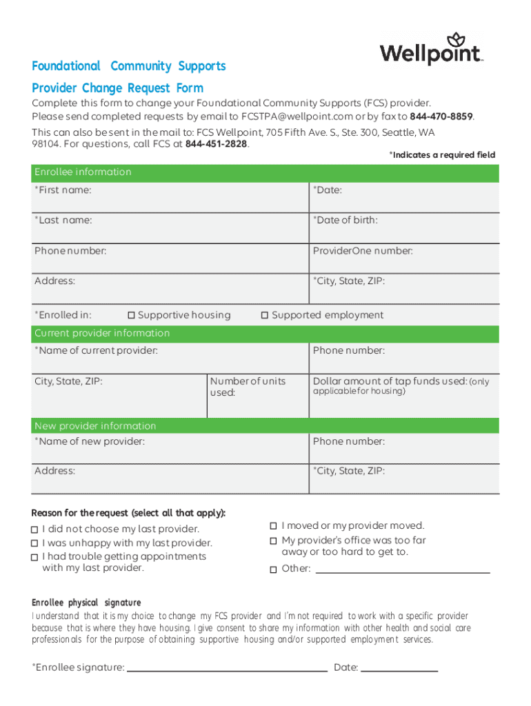 Fillable Online NEW! Provider Demographic Change Request Form ... Fax Email Print - pdfFiller