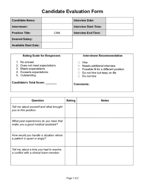 Fillable Online candidate-evaluation-form-template-certified-medical ...