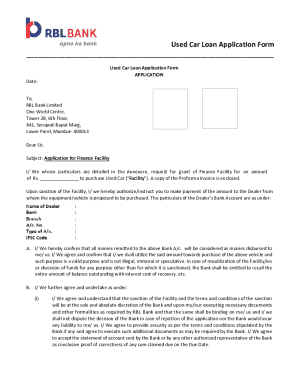 Fillable Online Used Car Loan Application Form Fax Email Print - pdfFiller