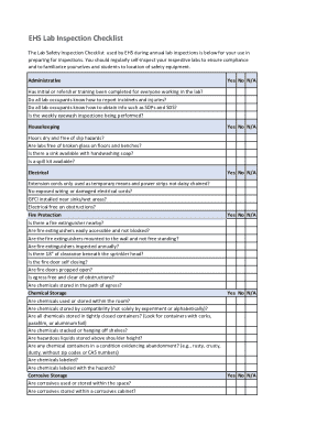 Fillable Online EHS Lab Inspection Checklist Fax Email Print - pdfFiller