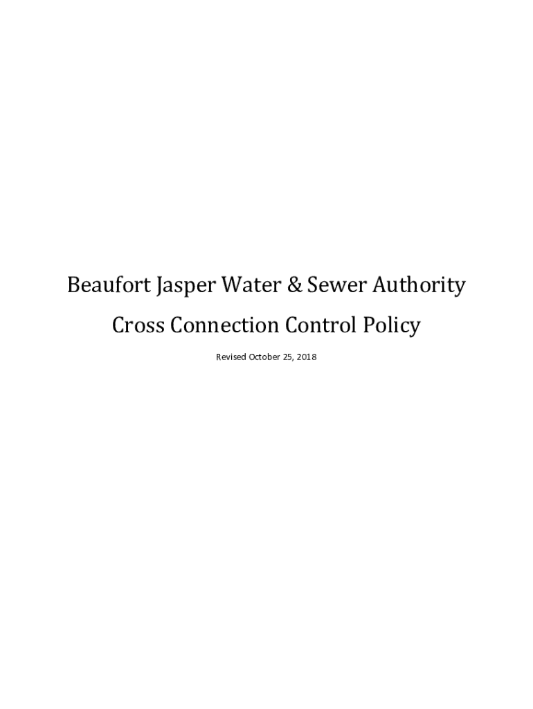 Fillable Online Beaufort Jasper Water & Sewer Authority Cross ...
