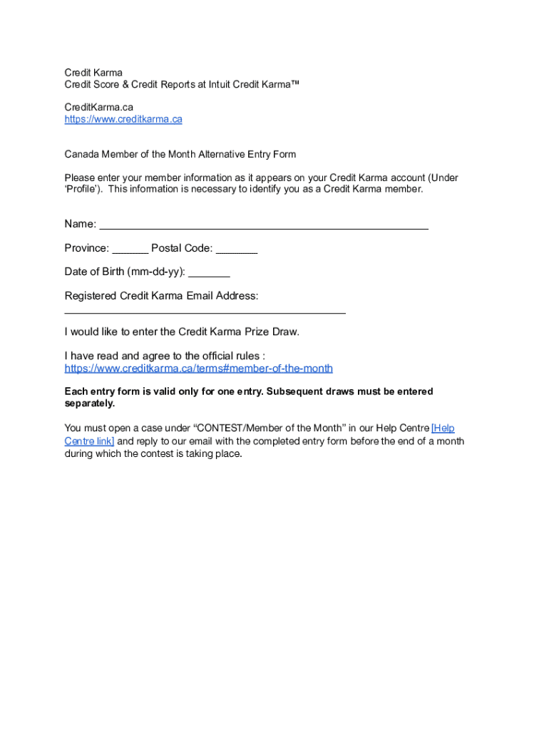 Fillable Online Intuit Credit Karma - Terms of Service Fax Email Print ...