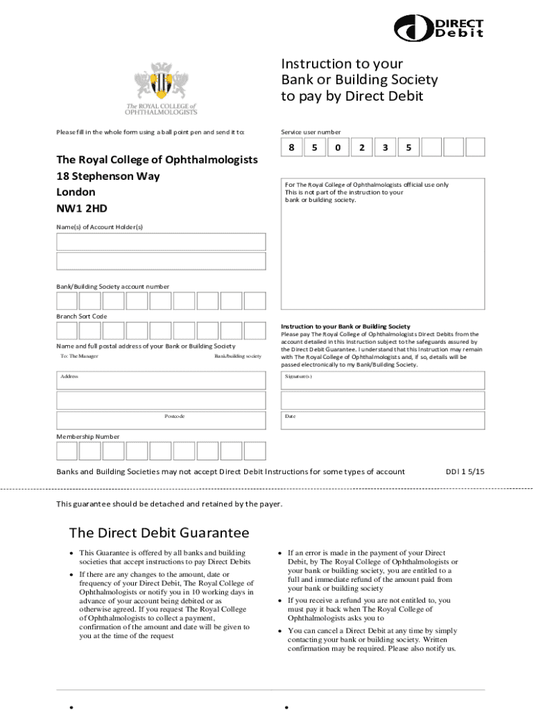 Uk direct debit bank: Fill out & sign online | DocHub
