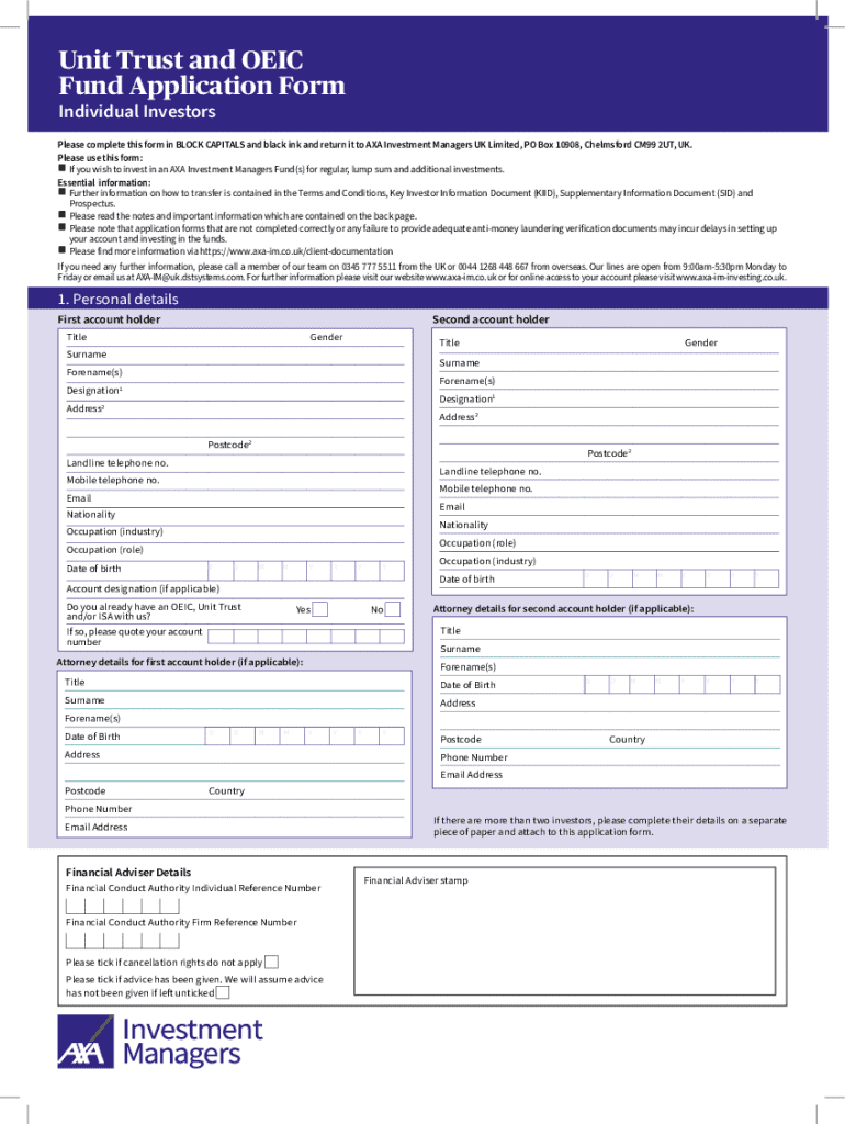 Fillable Online UNIT TRUST AND OEIC STOCK TRANSFER FORM Fax Email Print ...