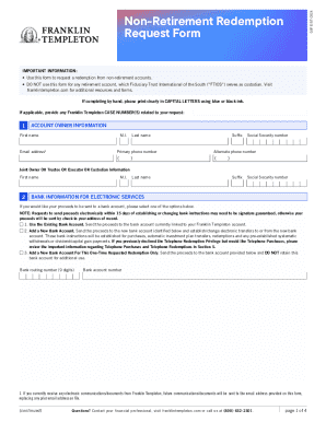 Fillable Online Non-Retirement Redemption Request Form Fax Email Print ...
