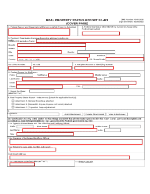 Fillable Online SF-429 Real Property Status Report (Cover Page) Fax ...
