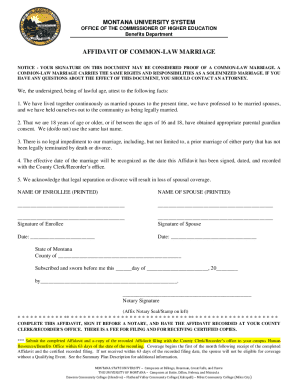 Fillable Online MUS Affidavit of Common-Law Marriage Fax Email Print ...