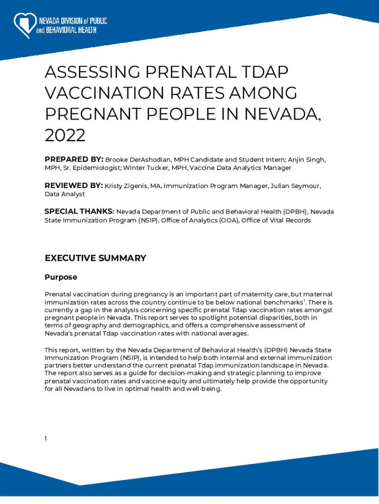 Fillable Online ASSESSING PRENATAL TDAP VACCINATION RATES AMONG ... Fax ...