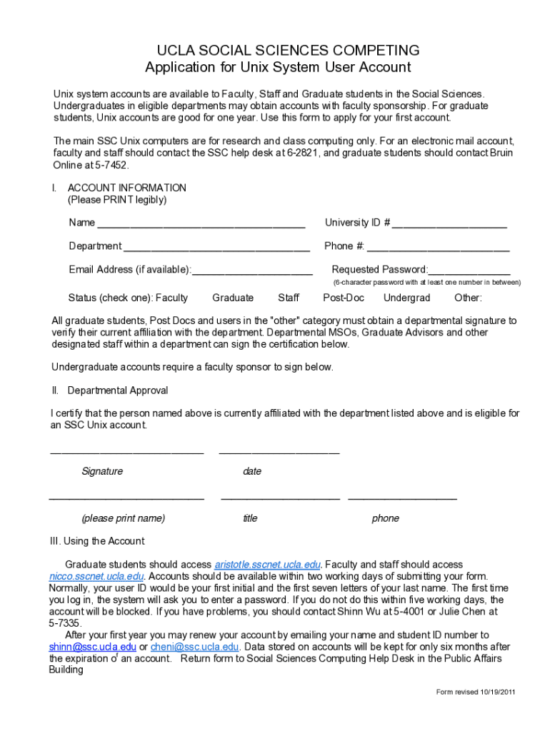 Fillable Online UCLA SOCIAL SCIENCES COMPETING Application for ... Fax ...