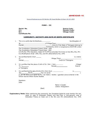 Fillable Online annexure - ii - form of caste certificate Fax Email ...