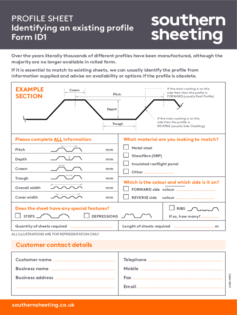 Fillable Online PROFILE SHEET Identifying an existing profile Form ID1 ...