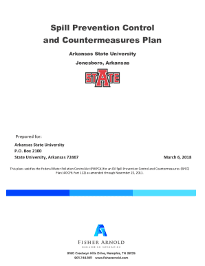 Fillable Online Spill Prevention, Control and Countermeasure Plans Fax ...