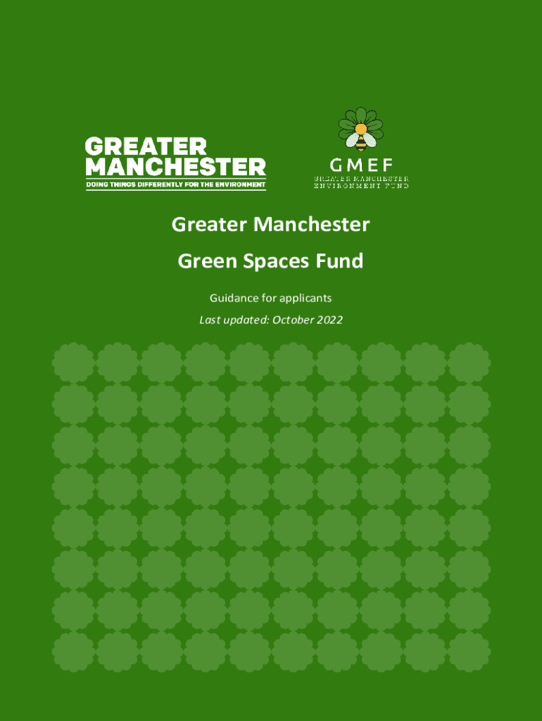Fillable Online Round three of the Greater Manchester Green Spaces ...