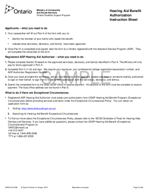 Fillable Online Hearing Aid Benefit Authorization Instruction Sheet Fax ...