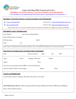 Fillable Online SBR CM and ACT Referral Form-CLOSED ... Fax Email Print - pdfFiller
