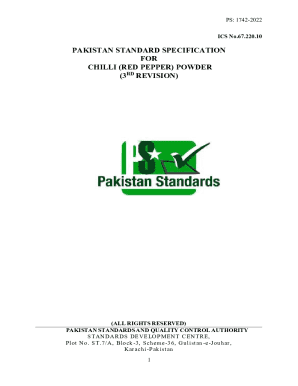 Fillable Online pakistan standard specification for mayonnaise (1 st ...