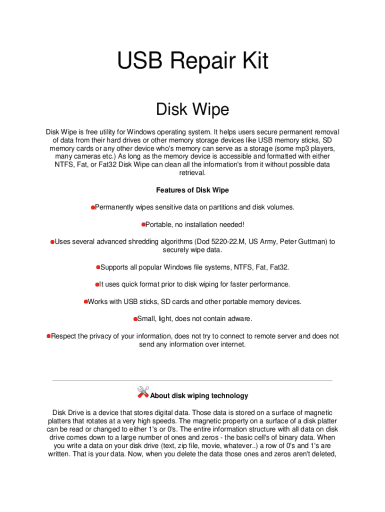 Fillable Online Top 10 Free Hard Drive/Disk Data Wipe Software for ...