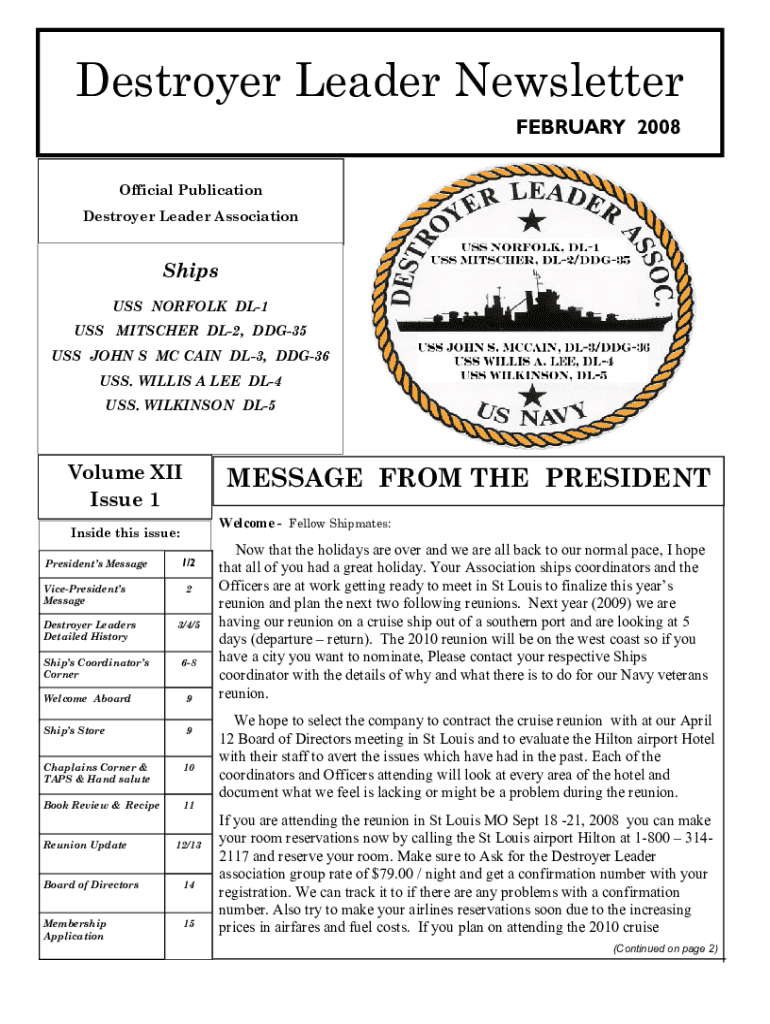 Fillable Online USS Norfolk and Mitscher-class destroyer leaders in ...