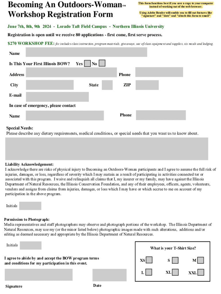 Fillable Online dnr illinois Becoming an Outdoors-Woman - Texas Parks and Wildlife Fax Email ...