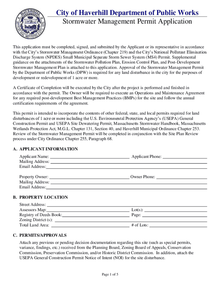 Fillable Online Stormwater Management Activities, Procedures and ...