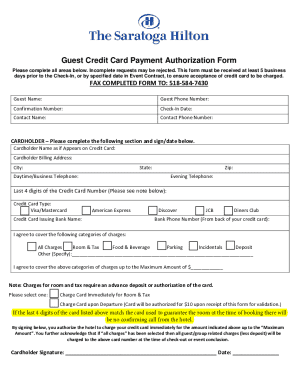 Fillable Online Guest never heard of a Credit Card Authorization Form ...