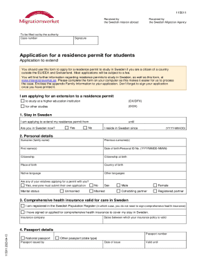 Fillable Online Application for a residence permit for students ...