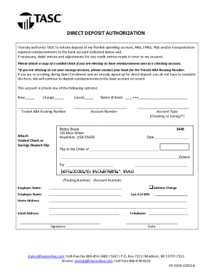 Fillable Online Direct Deposit Reimbursement Authorization Fax Email Print - pdfFiller