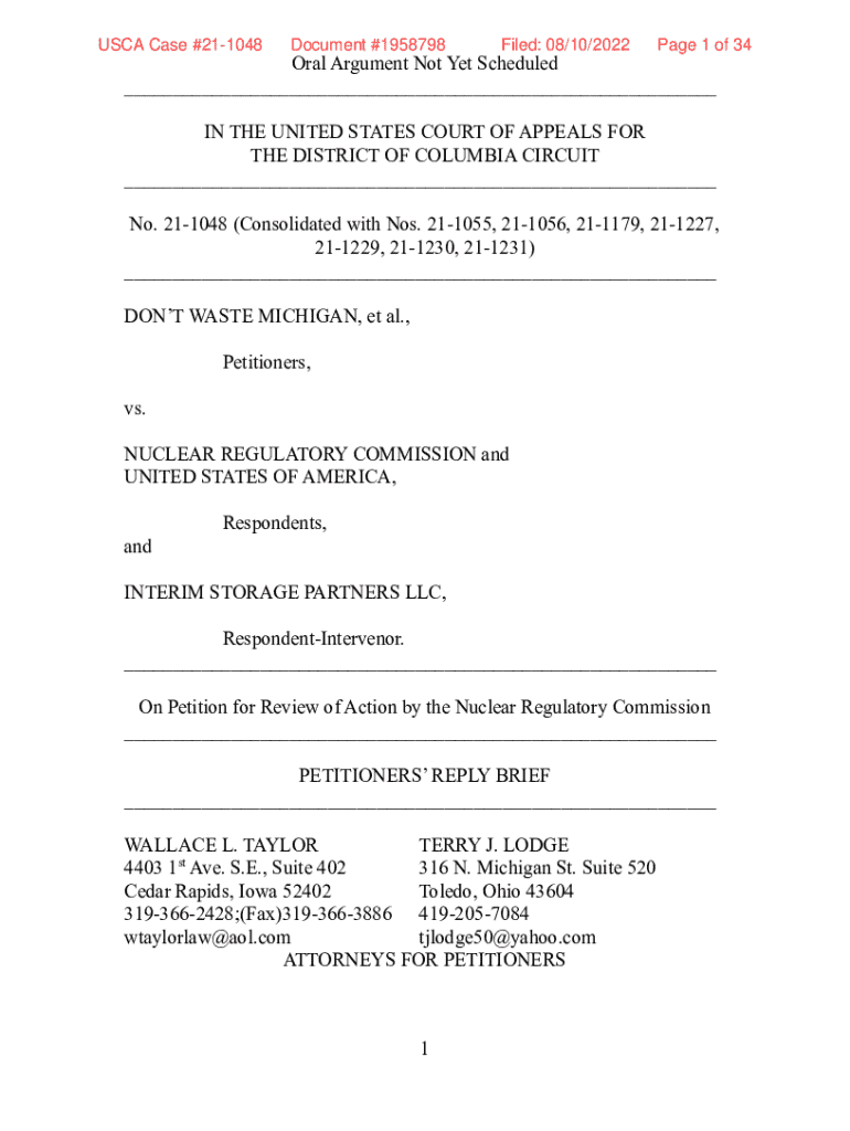 Fillable Online 8-10-22 Final brief of DWM (DC Cir.)(Case No. 21-1486) Fax Email Print - pdfFiller